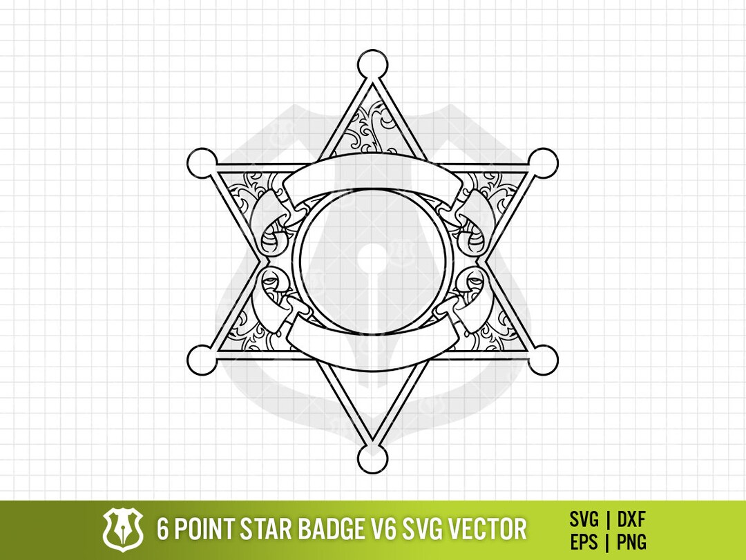6 Point Star Badge V6 SVG Vector Police Sheriff Deputy Star Shaped ...