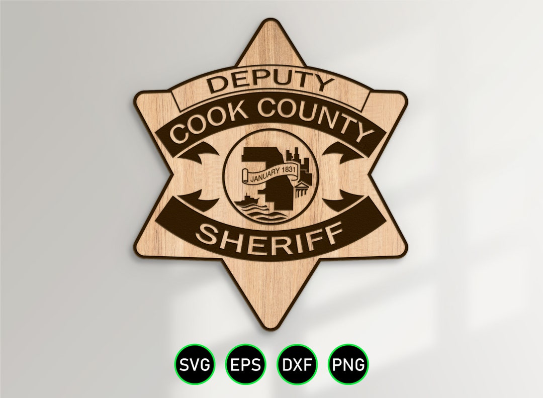 Cook Illinois Sheriff Badge SVG, IL County Sheriff's Deputy Star Vector ...