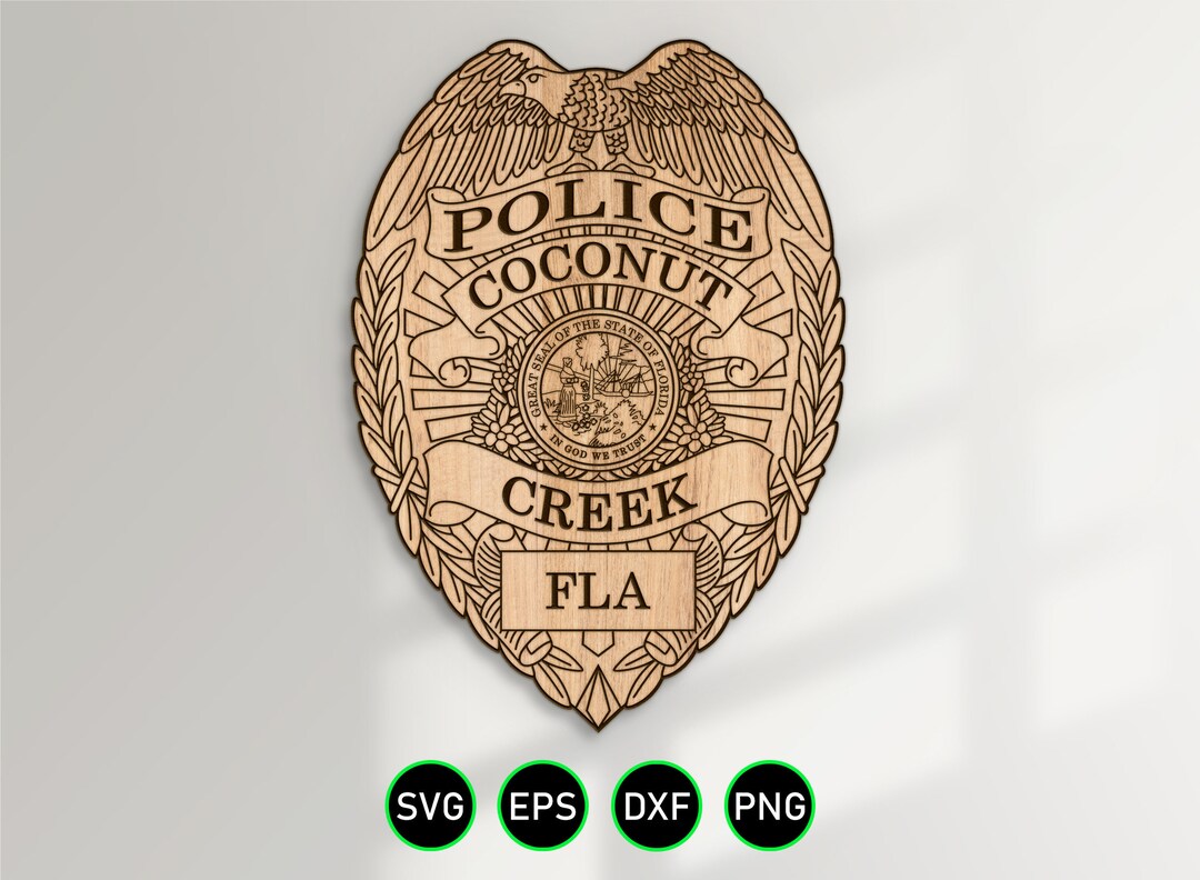 Coconut Creek Florida Police Badge SVG, City Police Department Officer ...