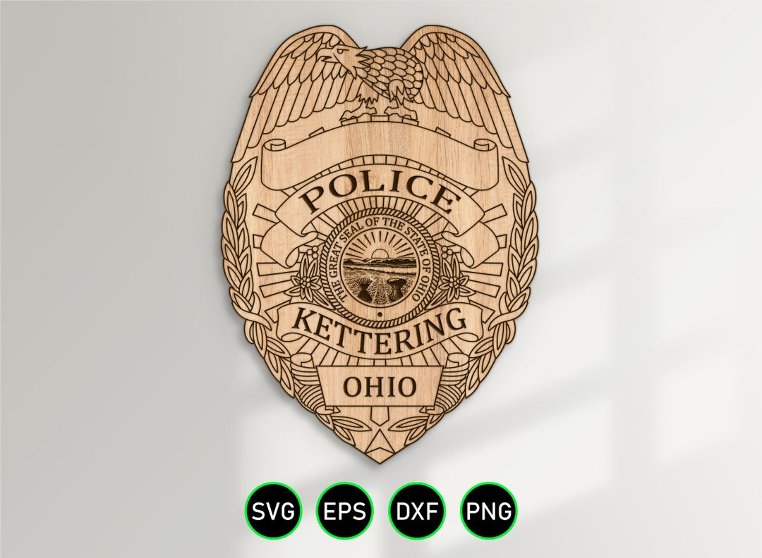 Kettering Ohio Police Badge SVG, Police Department Officer Vector ...