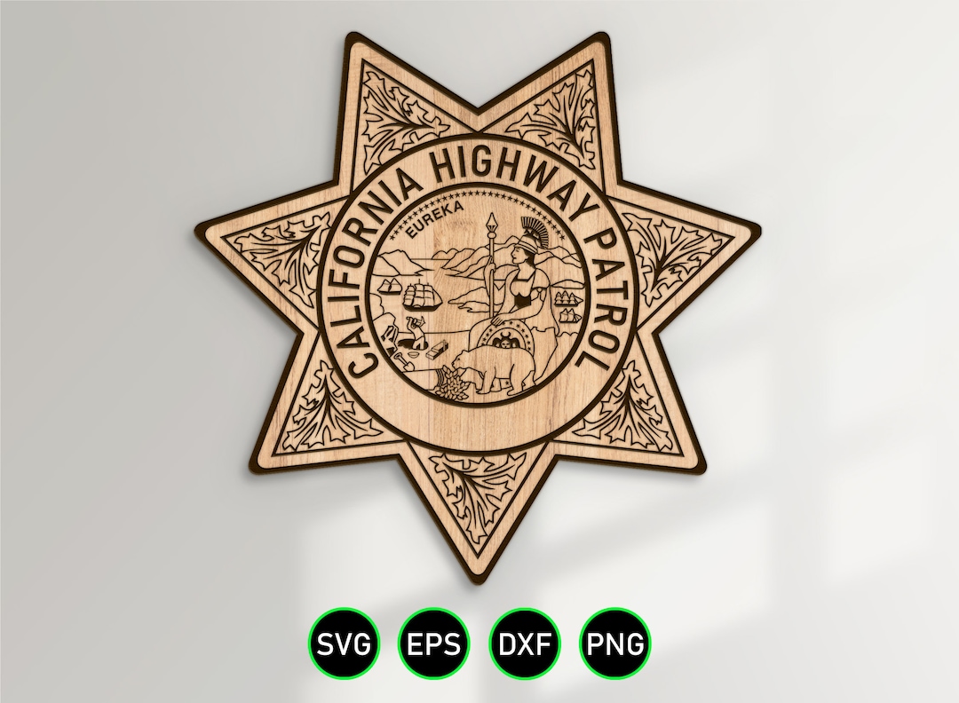 California Highway Patrol Badge Without Rank Banner SVG, CHP State ...