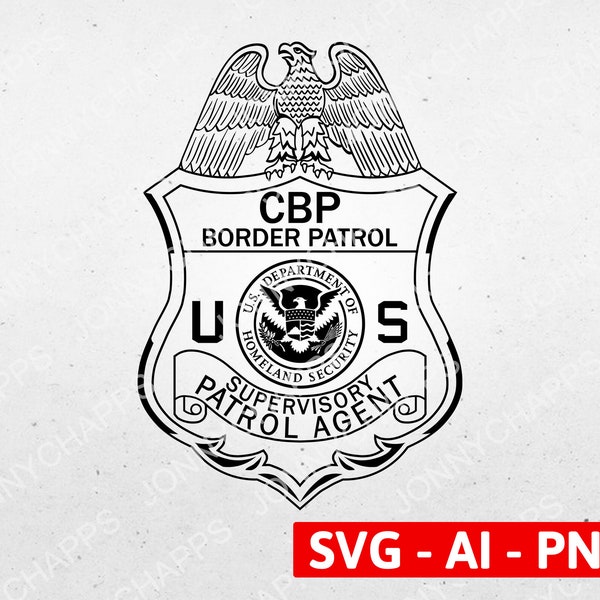 Border Patrol Supervisor Vector - Etsy Australia