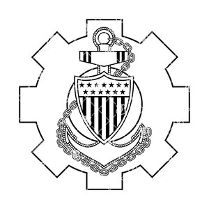 Coast Guard MKC Emblem, Machinery Technician Chief Anchor Cog Wheel ...
