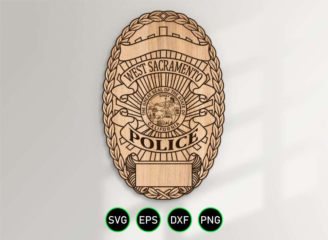 West Sacramento California Police Badge SVG, City Police Department ...