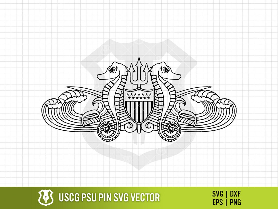 Coast Guard PSU Pin, USCG Port Security Unit Insignia Pin Digital ...