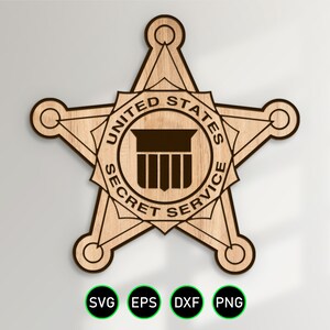 US Secret Service Badge SVG, Secret Service Agent Star Vector Clipart ...