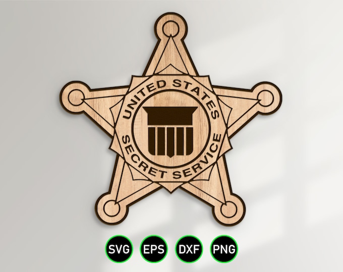 US Secret Service Badge SVG, Secret Service Agent Star Vector Clipart ...