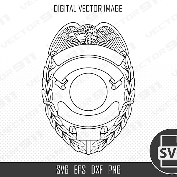 Police Badge Blank Svg - Etsy