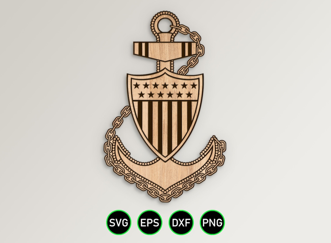 Coast Guard Chief Anchor SVG, USCG CPO Rank Insignia Vector Clipart for ...