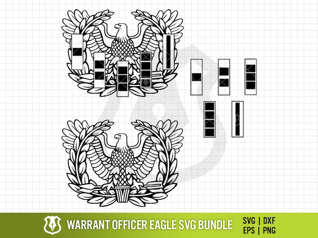 Warrant Officer Eagle Rising Insignia SVG Bundle Army Officer PNG ...