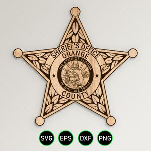 Orange County Florida Sheriff Badge SVG, Sheriff's Officer Star Vector ...