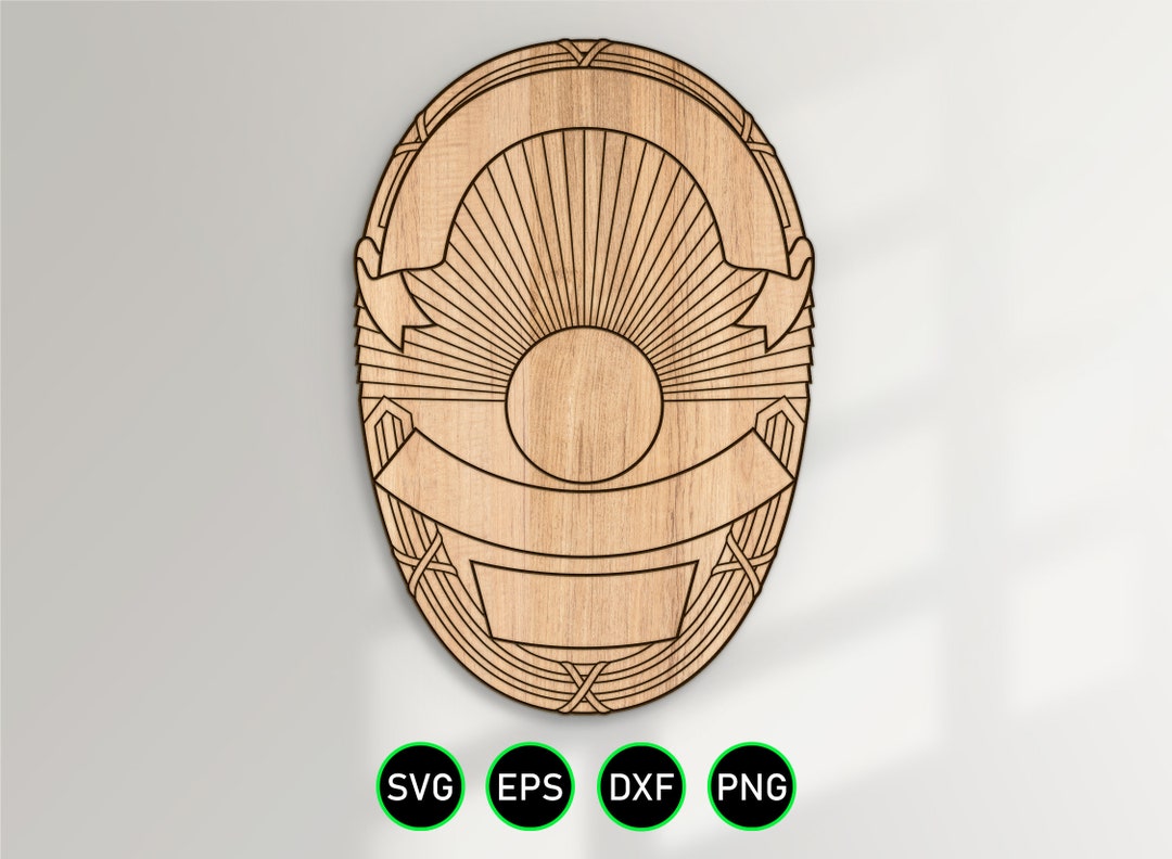 Oval Shaped Badge V6 SVG, Blank Police Sheriff Fire Shield Design ...