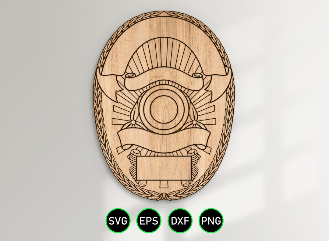 Classic Oval Shaped Badge V11 SVG, Blank Police Sheriff Fire Badge ...