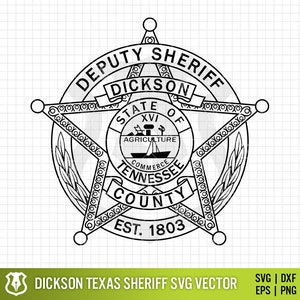 Dickson County TN Sheriff's Department Badge, Tennessee Deputy Sheriff ...