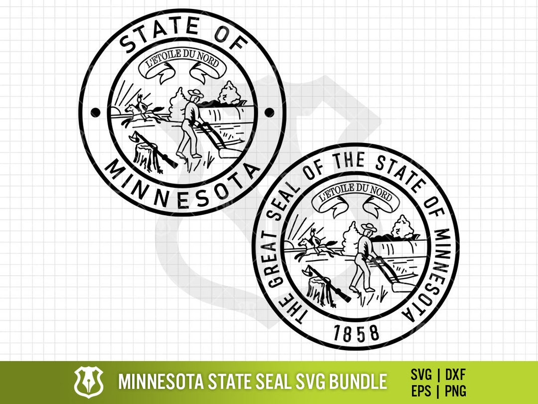 Minnesota State Seal SVG Bundle Great Seal of Minnesota PNG Bundle MN ...