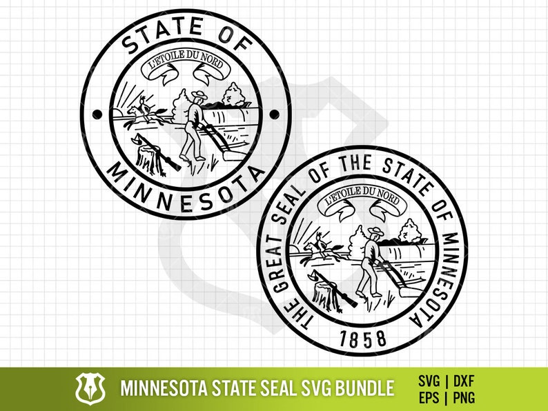 Minnesota State Seal SVG Bundle Great Seal of Minnesota PNG Bundle MN ...