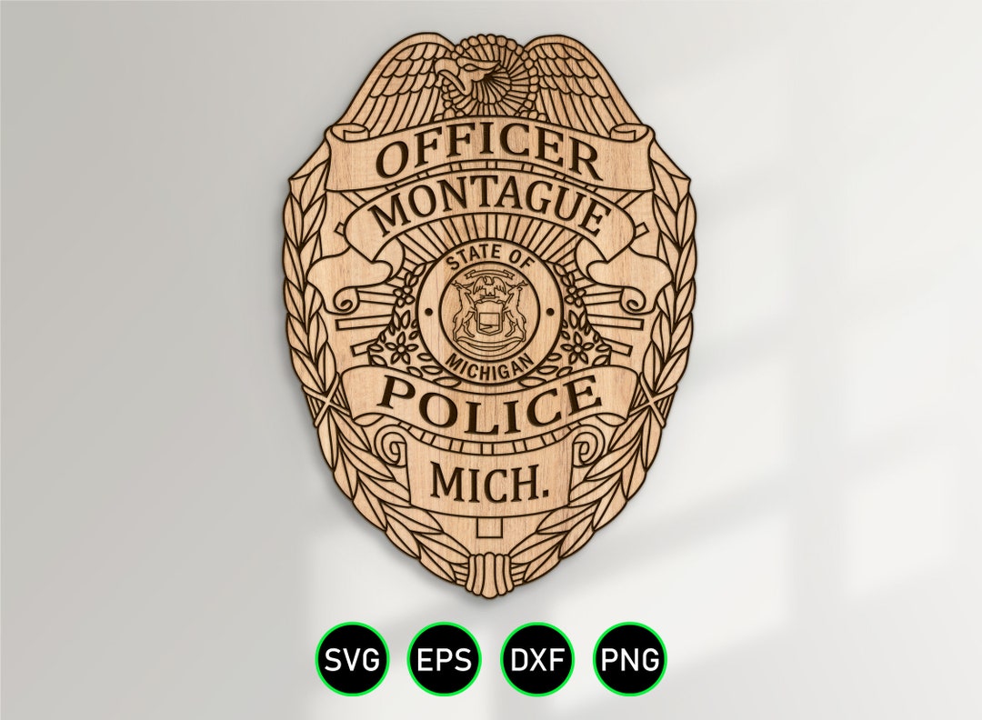 Montague Michigan Police Badge SVG, City Police Department Officer ...
