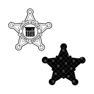 US Secret Service Badge SVG, Secret Service Agent Star Vector Clipart ...