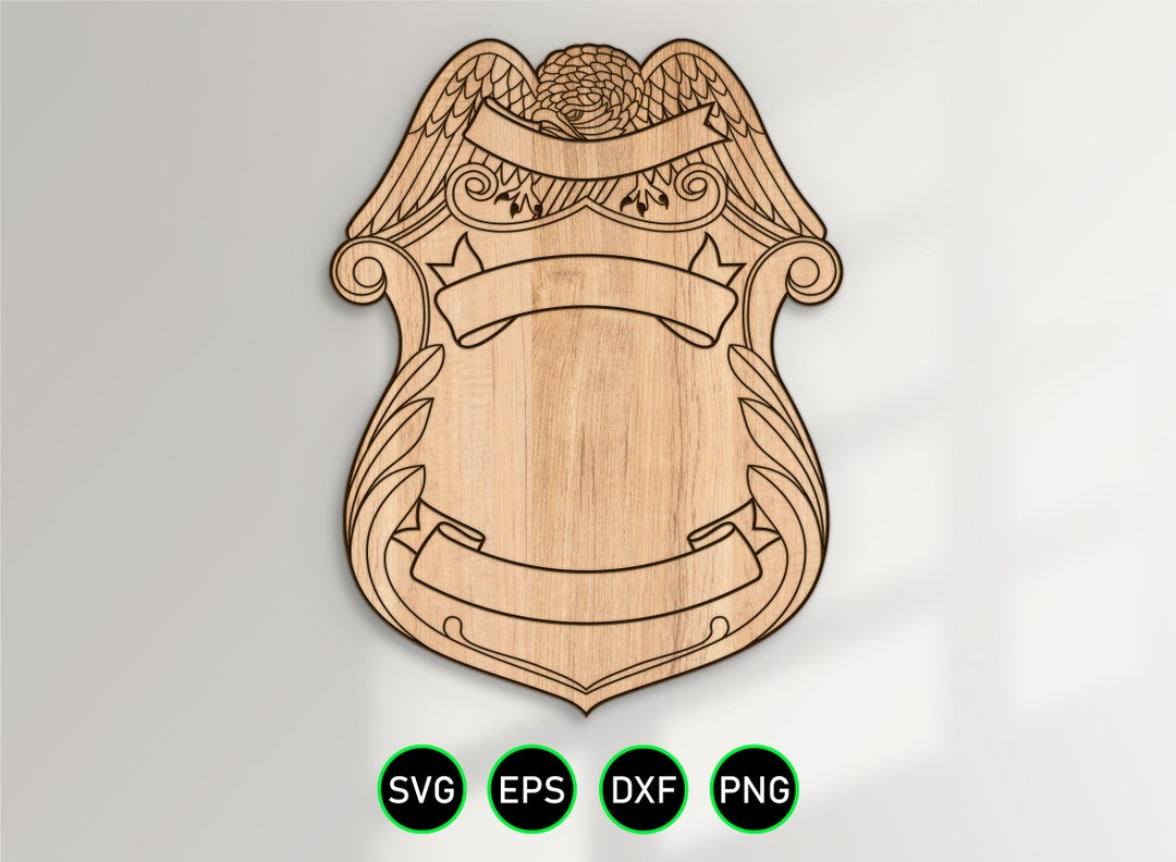 Police Badge With Eagle Design V18 SVG, Blank Police Sheriff Fire ...