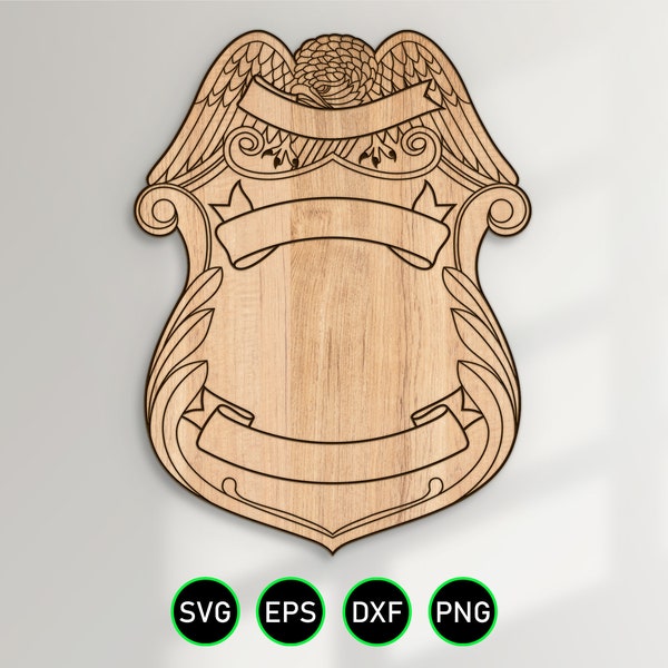 Layered Police Badge Svg - Etsy