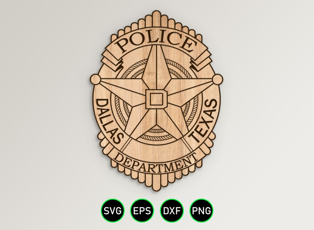 Dallas Texas Police Badge SVG, Police Department Officer Vector Clipart ...