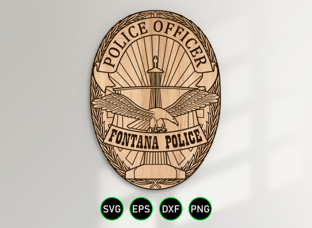 Fontana California Police Badge SVG, City Police Department Officer ...