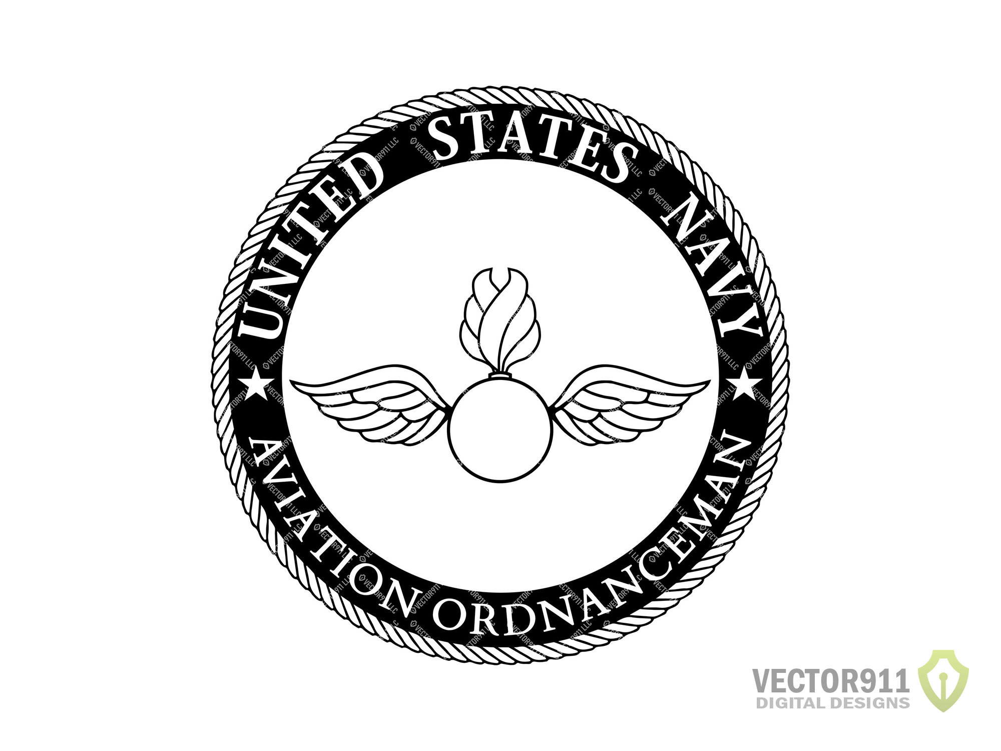 US Navy Aviation Ordnanceman AO Rating Badge Seal Digital - Etsy