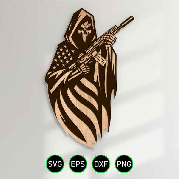 Grim Reaper American Flag - Etsy
