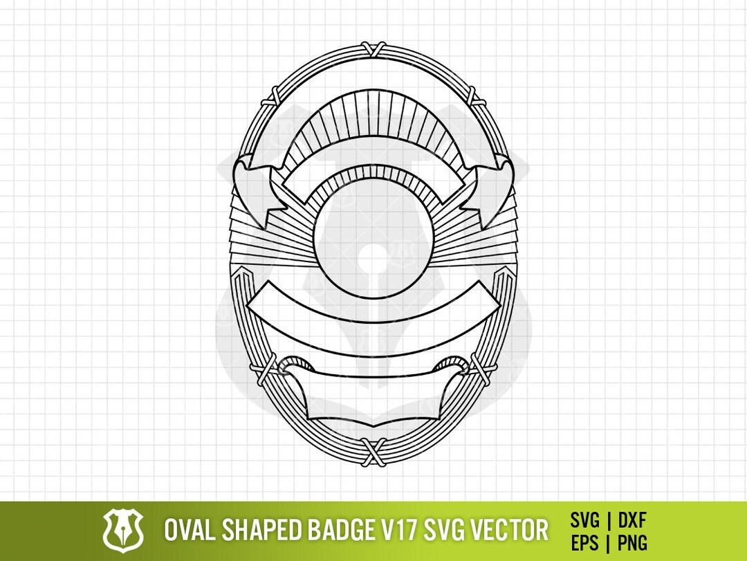 Oval Shaped Badge V17 SVG Vector Blank Police Sheriff Fire - Etsy