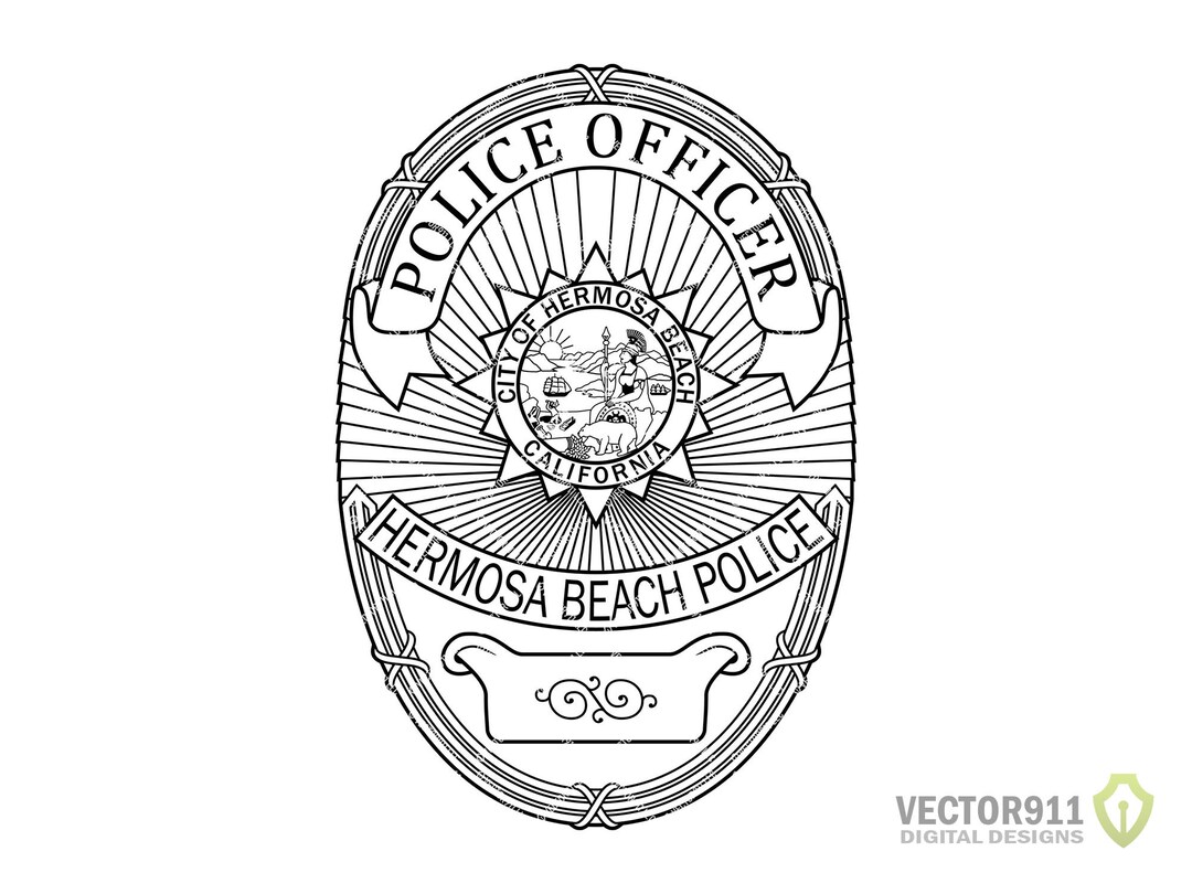 Hermosa Beach California Police Department Badge CA City Law - Etsy