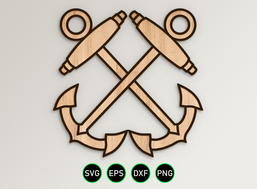 USCG Boatswain's Mate Crossed Anchors SVG, Coast Guard BM Rating ...