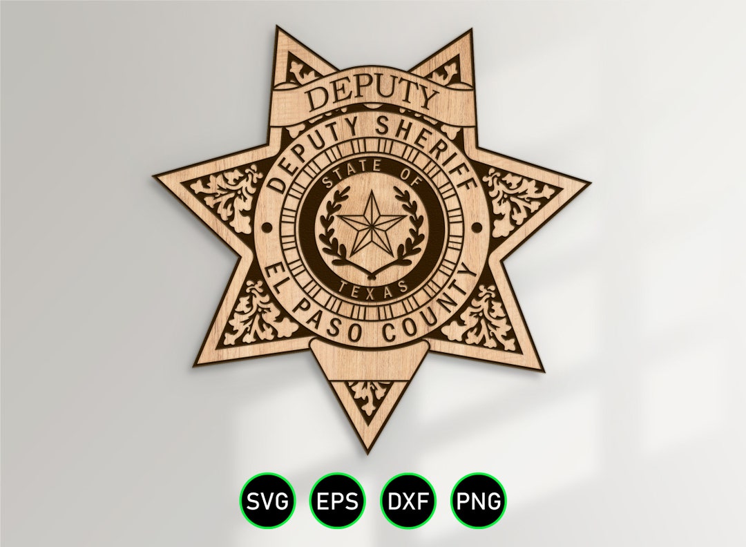 El Paso Texas Sheriff Badge SVG, County Sheriff's Deputy Star Vector ...