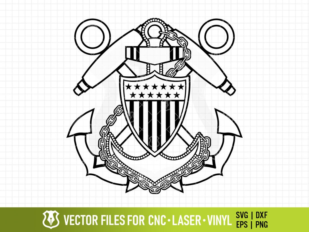 Coast Guard BMC Emblem, USCG Boatswains Mate Chief Anchor E7 Rank Pin ...