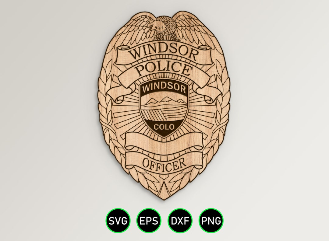 Windsor Colorado Police Badge SVG, Police Department Officer Vector ...