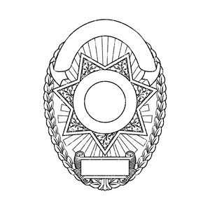 Oval Shaped Badge V18 SVG Vector Blank Police Sheriff Fire Badge Vector ...