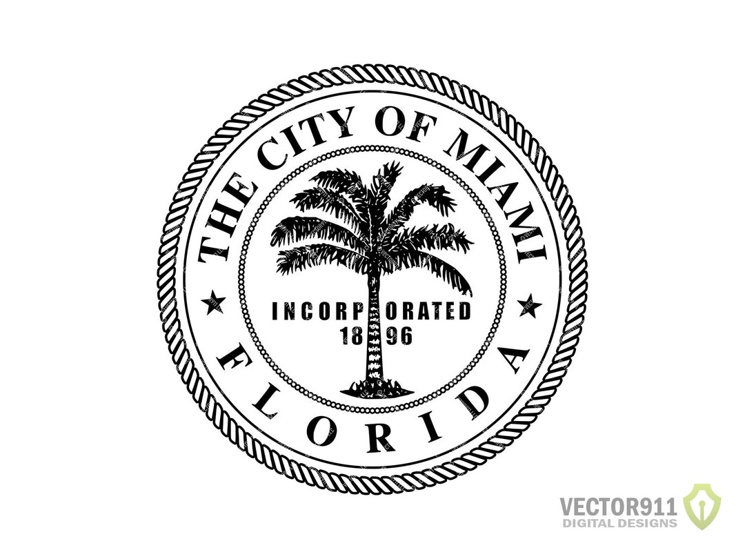 Miami Florida City Seal, Miami FL Logo Digitaler Vektor .ai, .svg, .png ...
