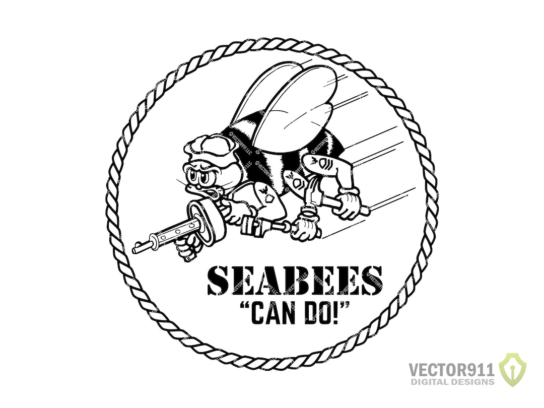 US Navy Seabees Insignia, Seabee can Do Logo in Svg, Eps, Dxf, and Png ...