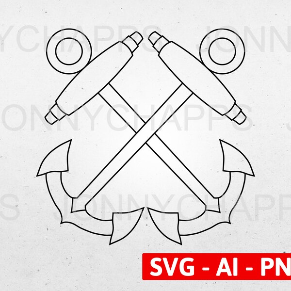 Crossed Uscg Anchor Svg - Etsy