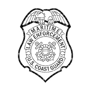 USCG Maritime Enforcement Specialist ME Badge, Coast Guard Law ...