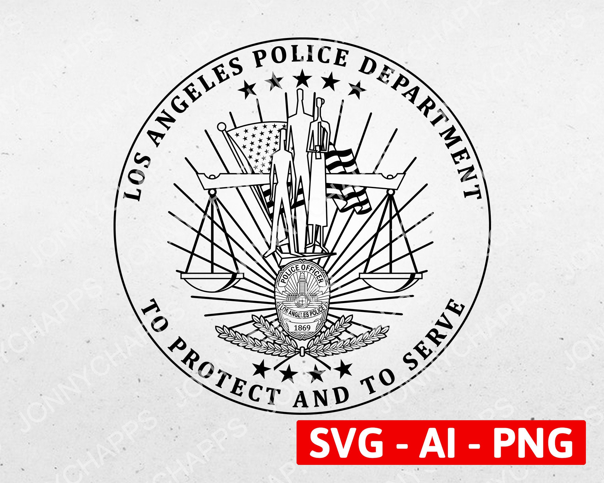 Los Angeles Police Department Seal LAPD Police Department - Etsy UK