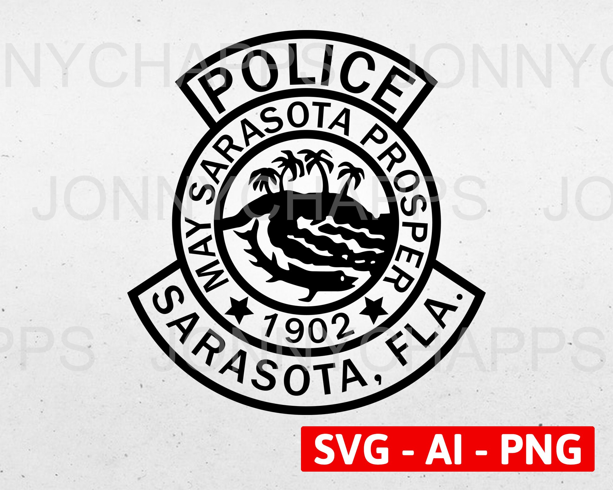 Sarasota Florida Police Department Logo FL Law Enforcement | Etsy