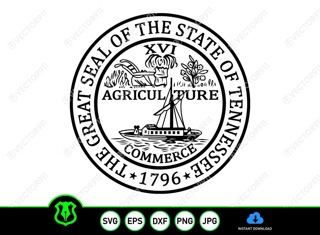 State of Tennessee Seal SVG, Great Seal of Tennessee Design Vector ...