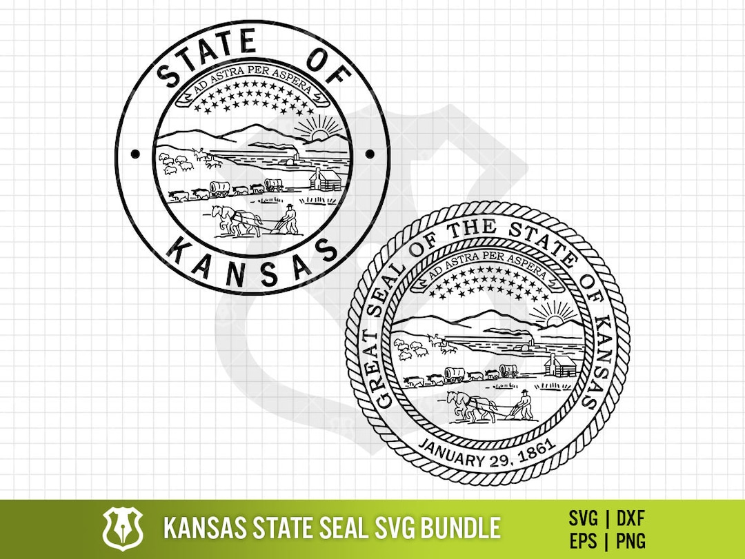 Kansas State Seal SVG Bundle Great Seal of Kansas PNG Bundle KS State ...