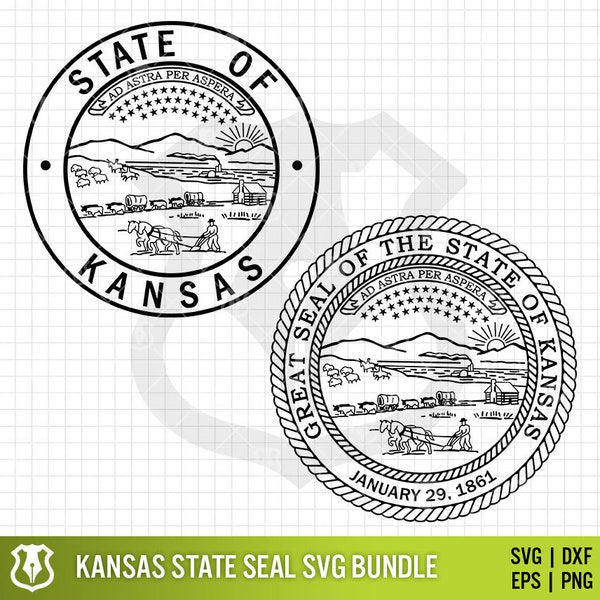 State of Kansas Seal Svg - Etsy