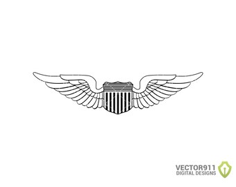 U.S. Air Force Pilot Wings Master Vector Pilot Badge - Etsy