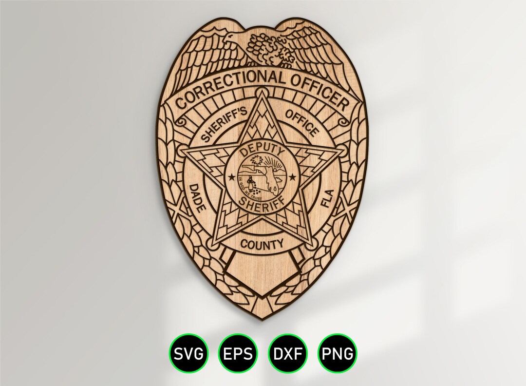 Dade Florida Sheriff Correctional Officer Badge SVG, County Sheriff's ...