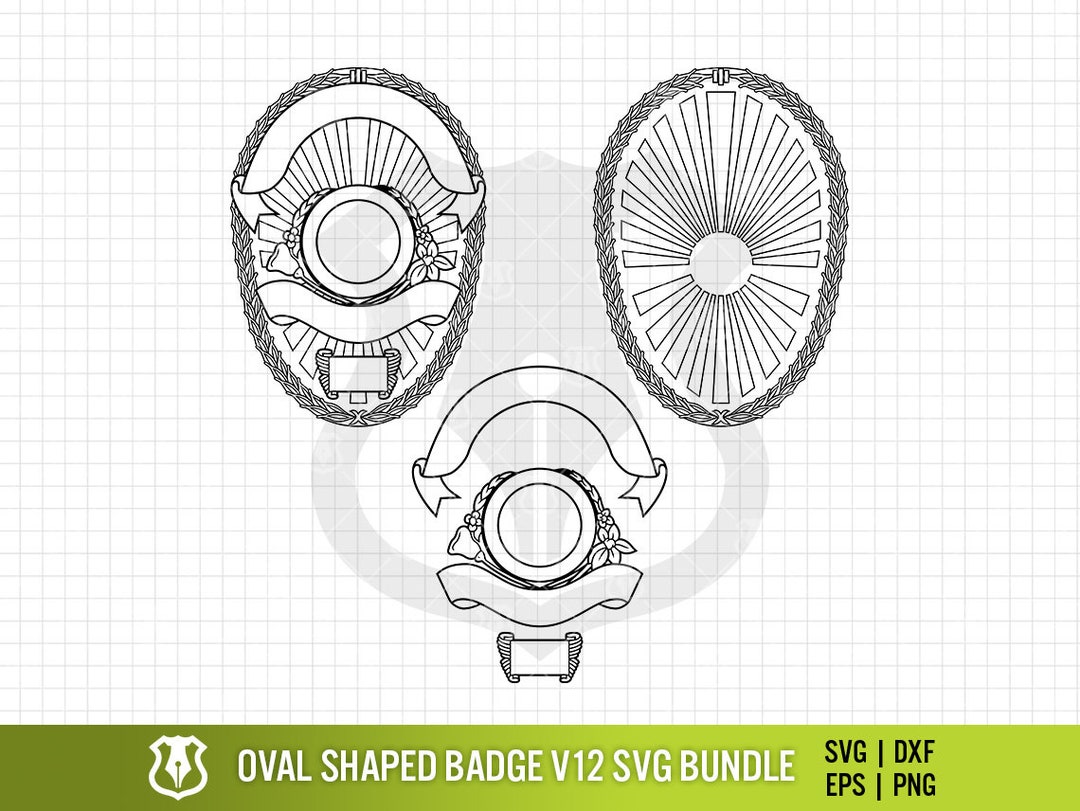 Buy Oval Shaped Badge V12 SVG Vector Blank Police Sheriff Fire Badge ...