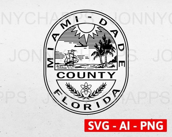 Miami Dade County Seal Miami-dade County Florida Logo Digital | Etsy