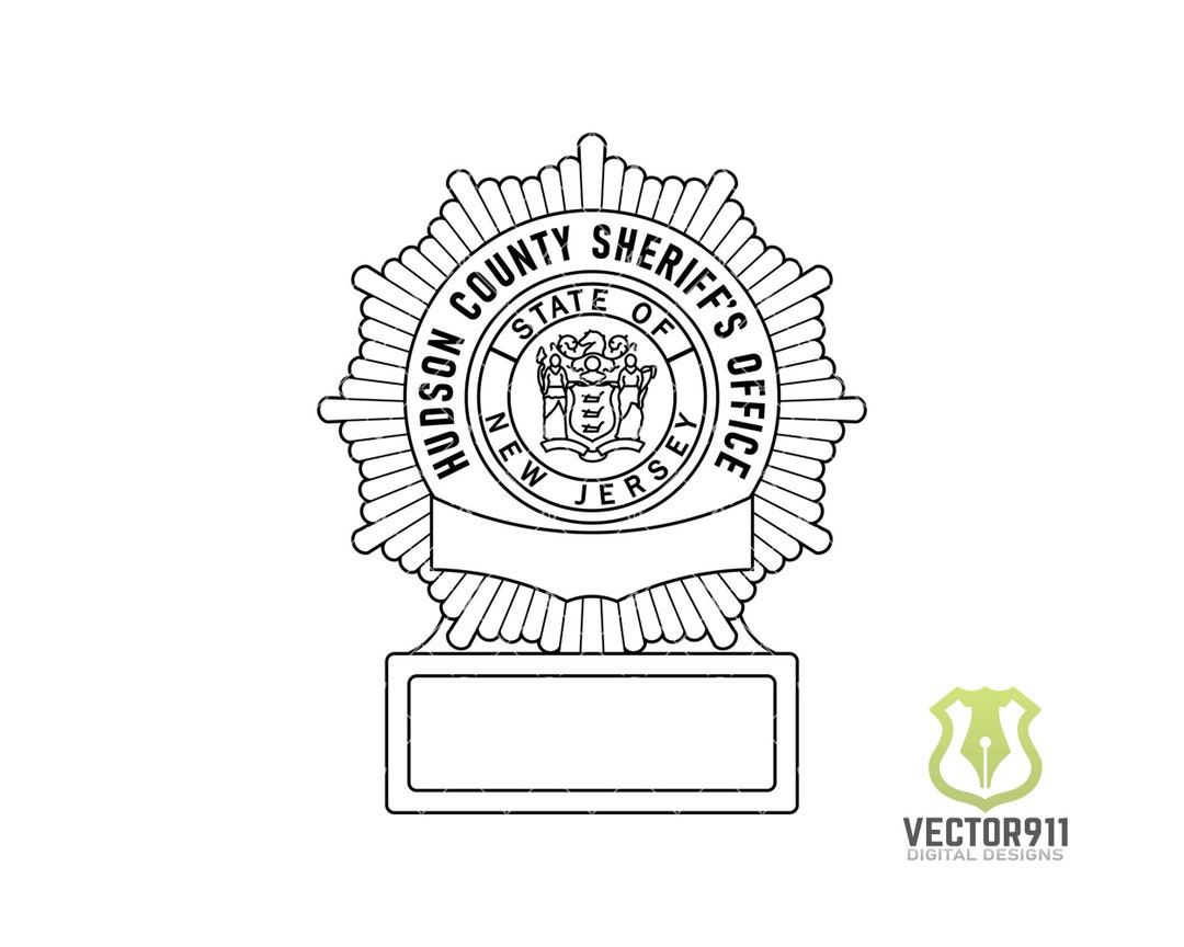 Hudson New Jersey Sheriffs Office Badge Vector SVG for Laser Cut, CNC ...