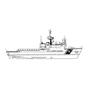 USCG WMEC 270 Ship Side Profile SVG, Coast Guard Reliance Class Cutter ...